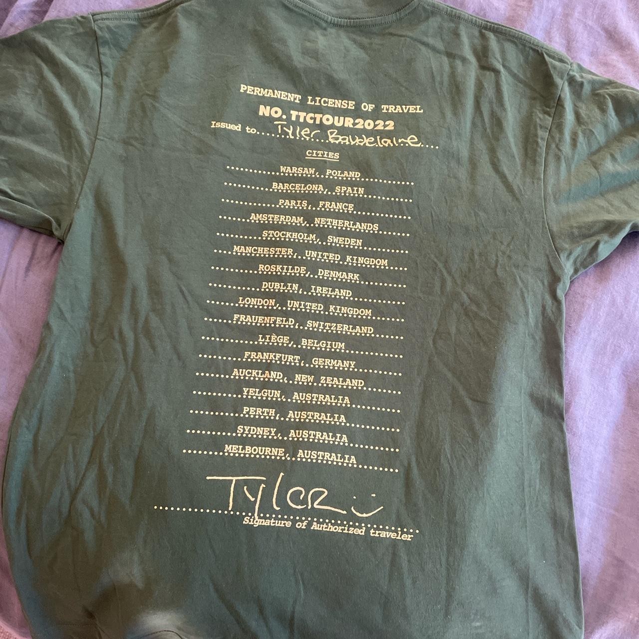 Tyler the creator tour tee Small men’s in green... - Depop