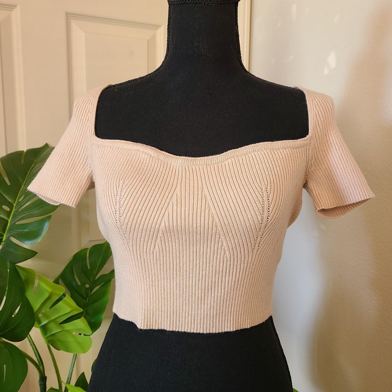 Women's Tan Crop-top | Depop