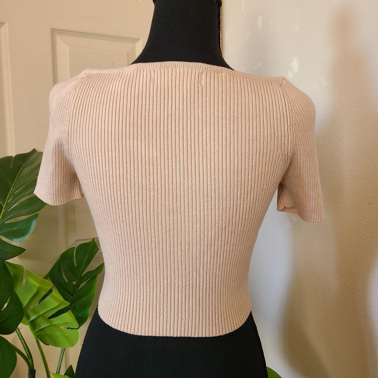 Women's Tan Crop-top | Depop