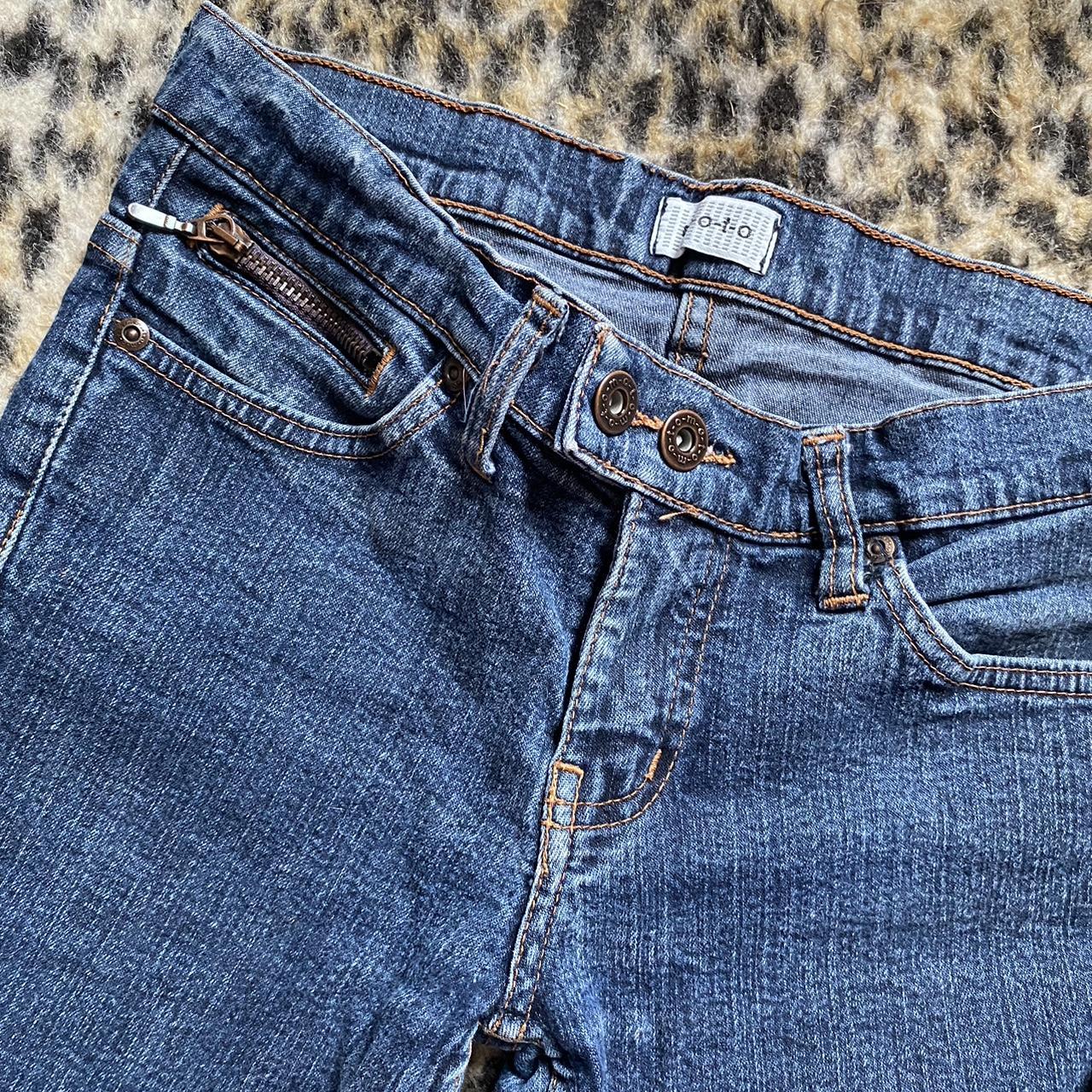 Vintage style pilot low waisted flared jeans Zip... - Depop