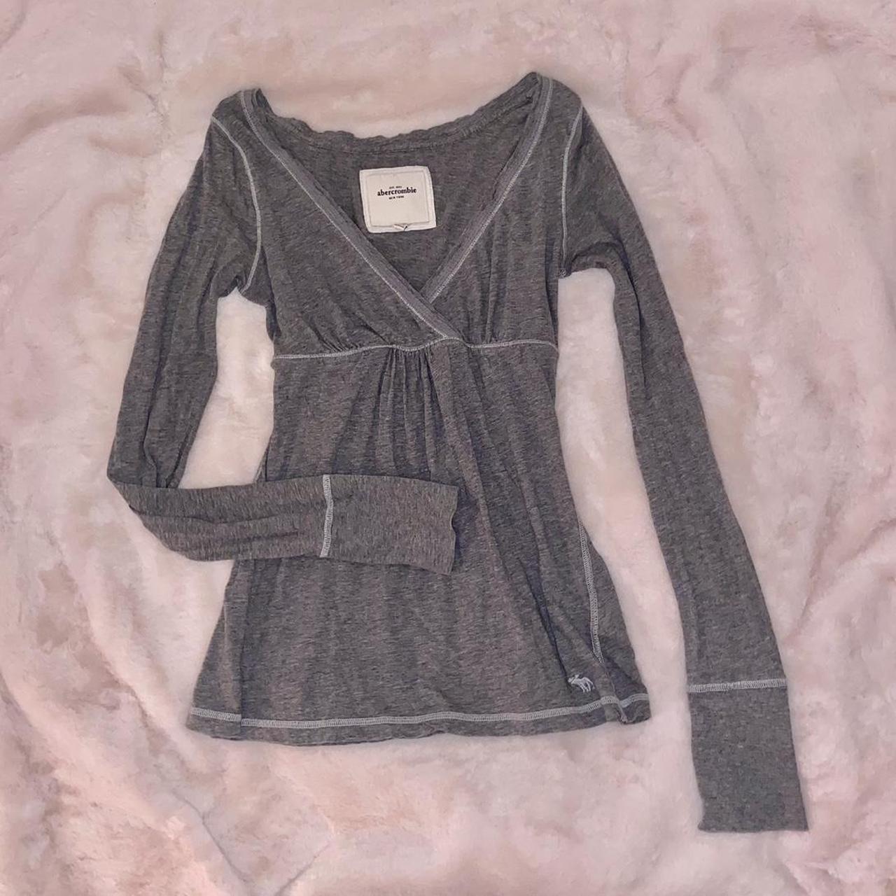 Vintage Abercrombie babydoll longsleeve🤍 size large... - Depop