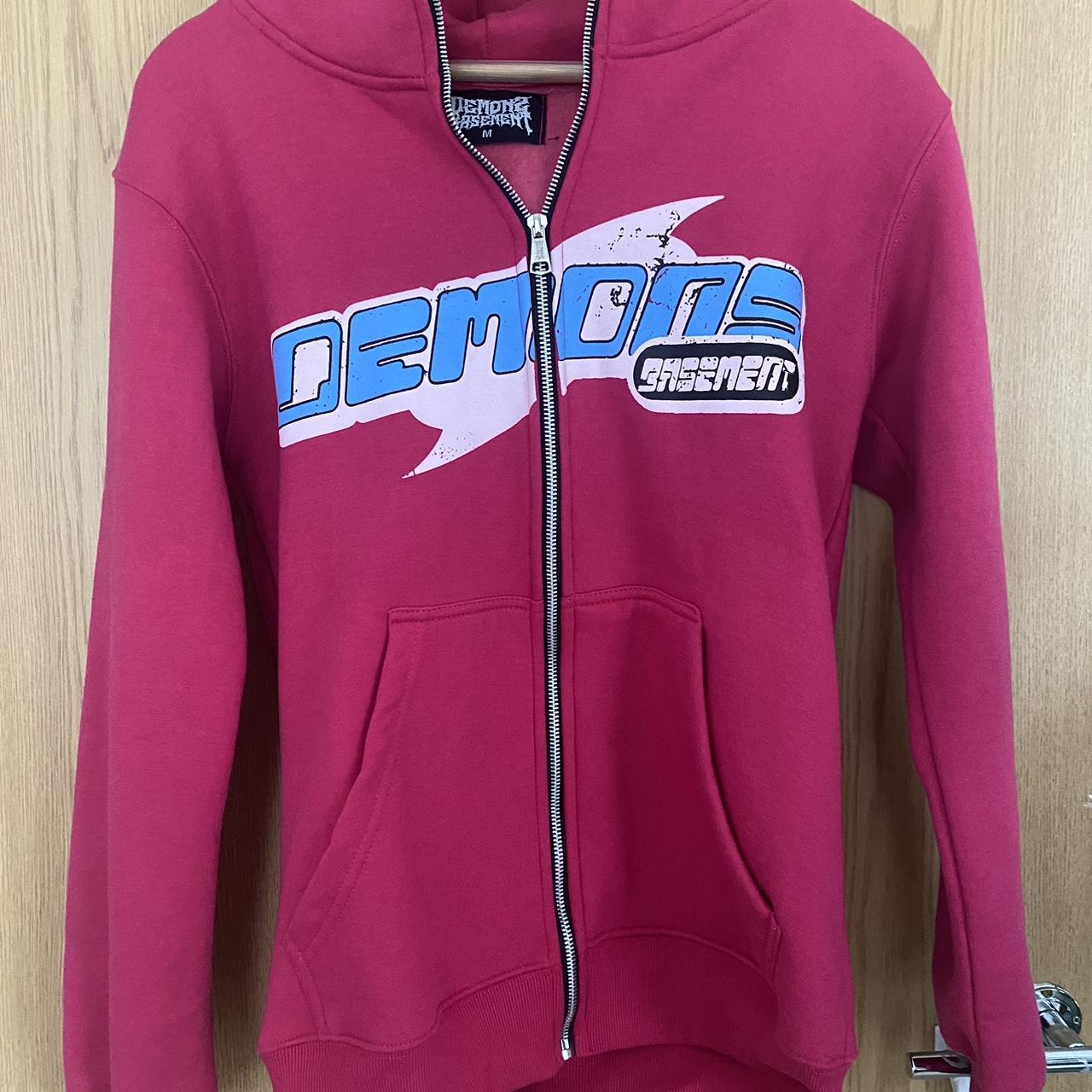 demons basement hoodie full zip never worn, perfect... - Depop