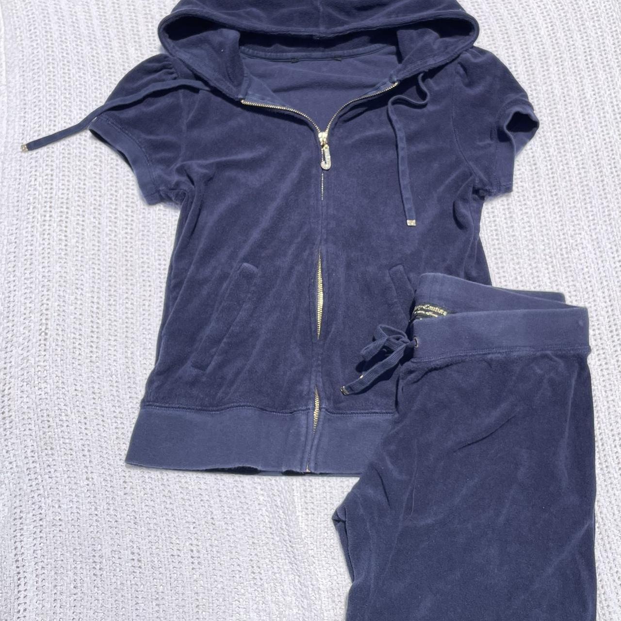 Juicy Couture vintage navy blue terry cloth set with... - Depop