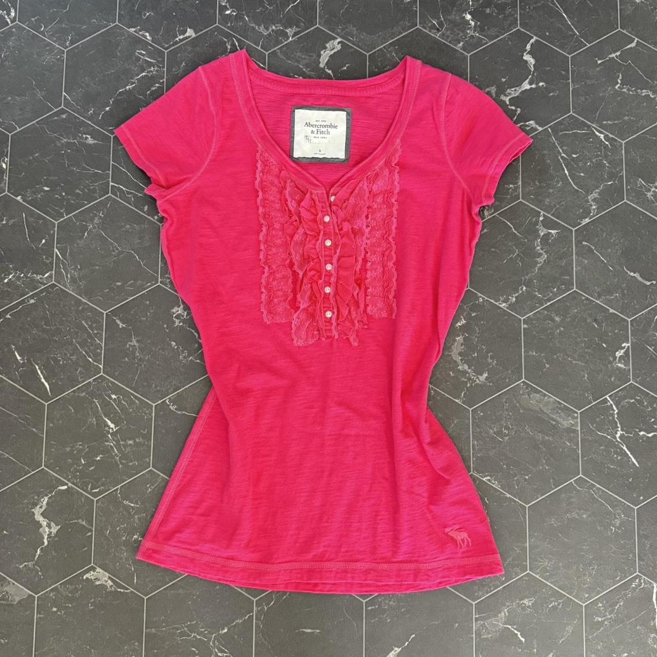 vintage abercrombie and fitch pink frilly lacey... | Depop