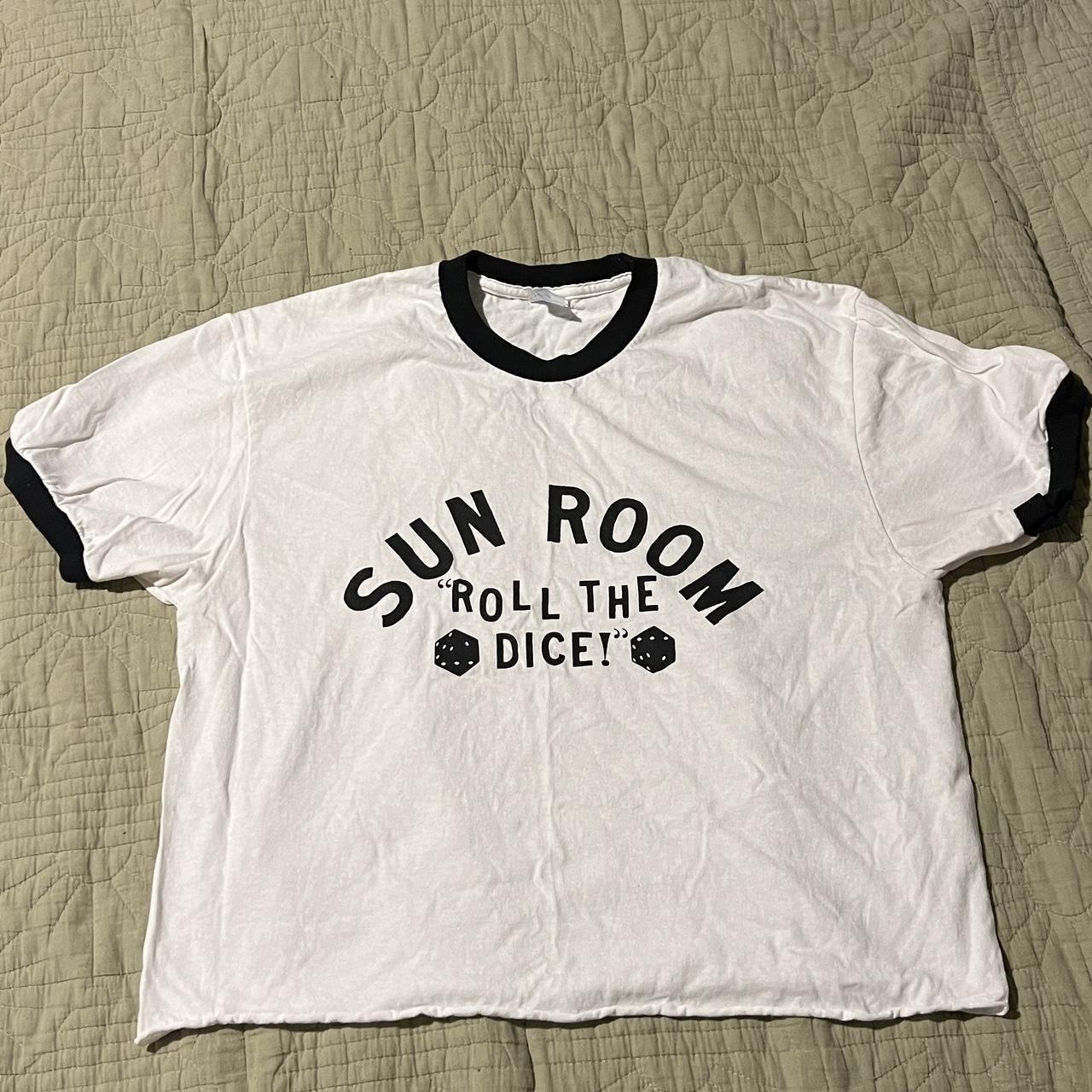 sun room roll the dice ringer tee, cropped L - Depop