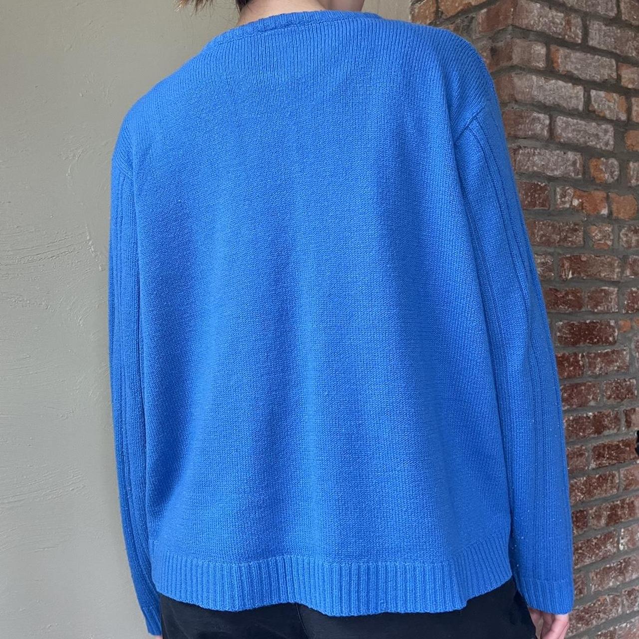 vintage blue button up cardigan size xl good... - Depop