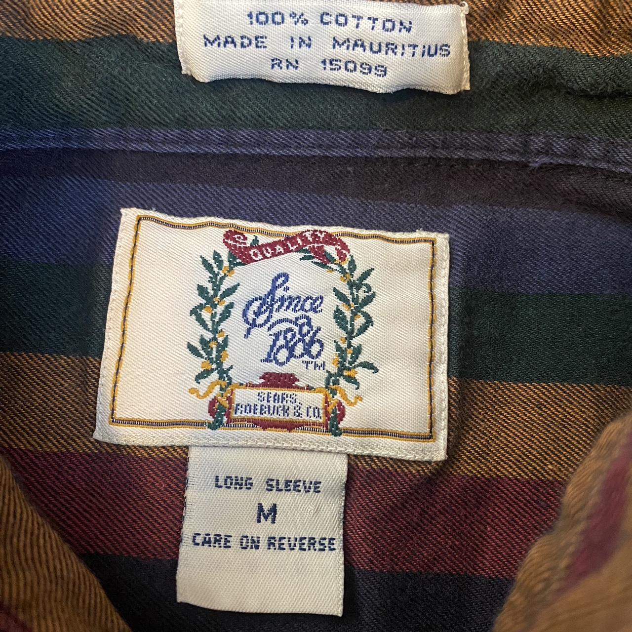 Vintage sears men’s long sleeve shirt size M, 100%... - Depop