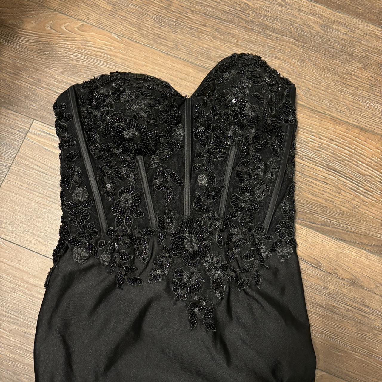 Kiss Prom Dress black lace up strapless dress has... - Depop