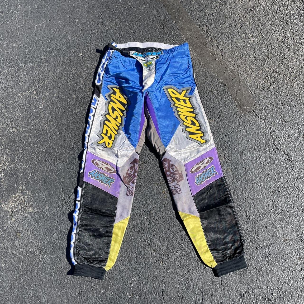 Fox Racing Men's Yellow and Blue Trousers | Depop