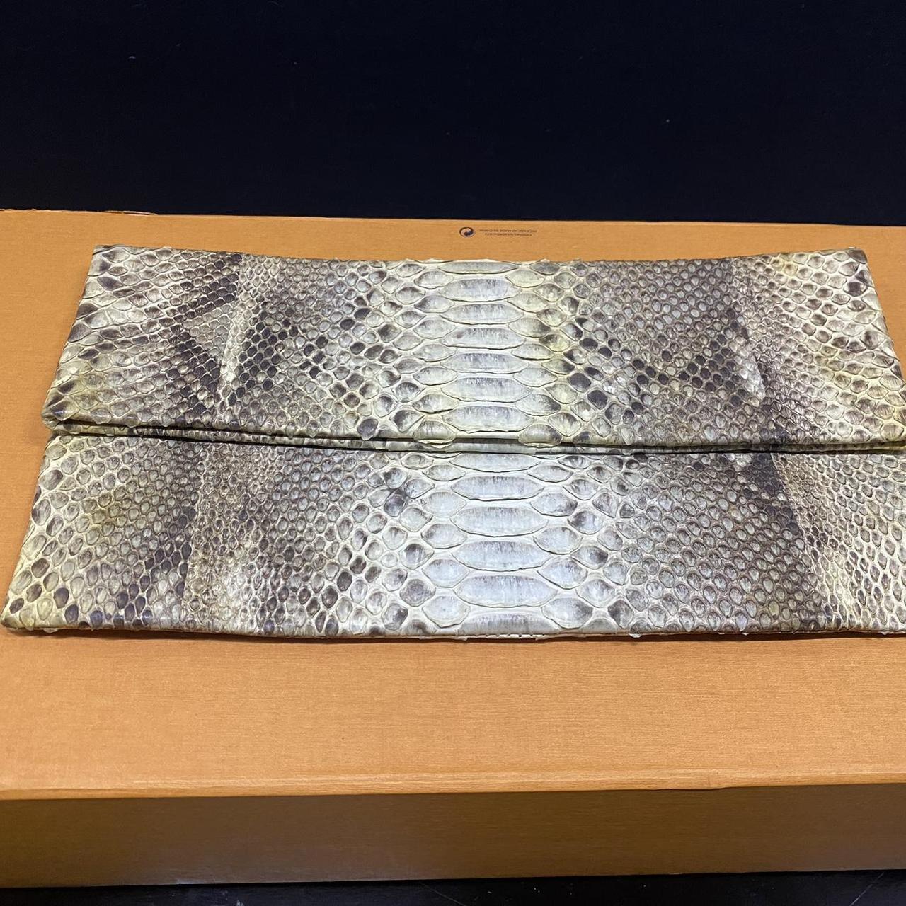 Python snake skin clutch 👝 Real snake skin Hand... - Depop