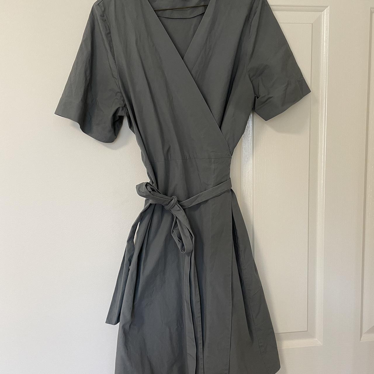 Cos cotton wrap dress in Sage. Eu 42. Fits 12-16.... - Depop