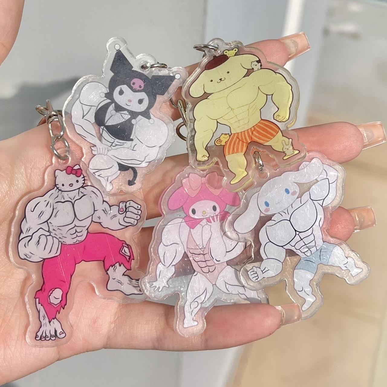 sanrio buff muscle keychains! available... - Depop