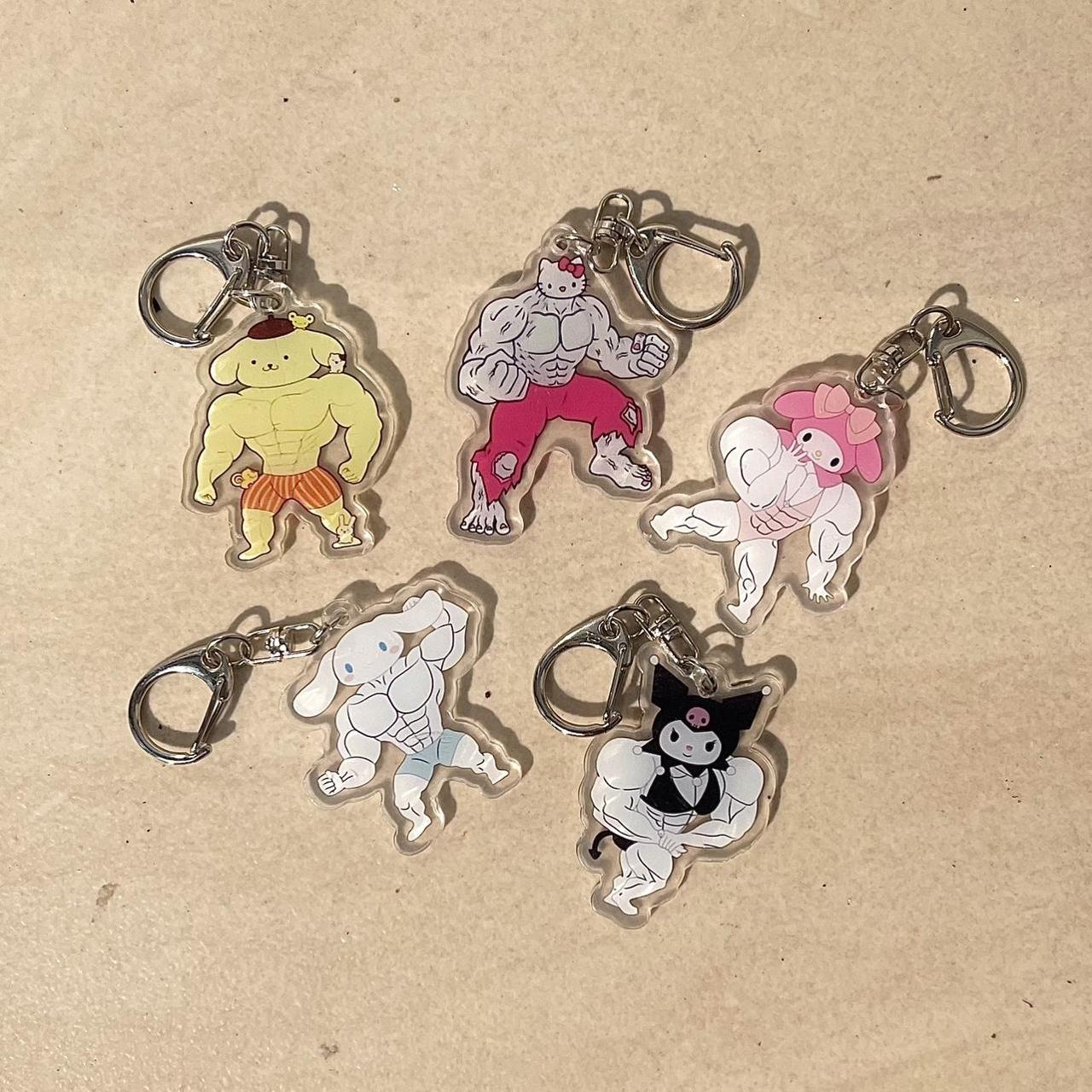 sanrio buff muscle keychains! available... - Depop