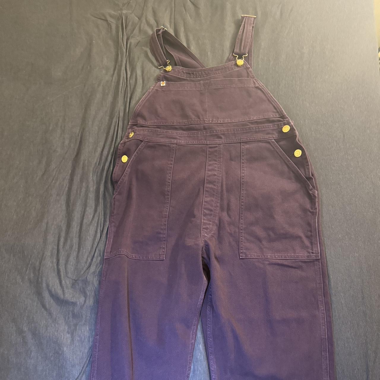 Purple Big Bud Press overalls with a baggy fit.... - Depop