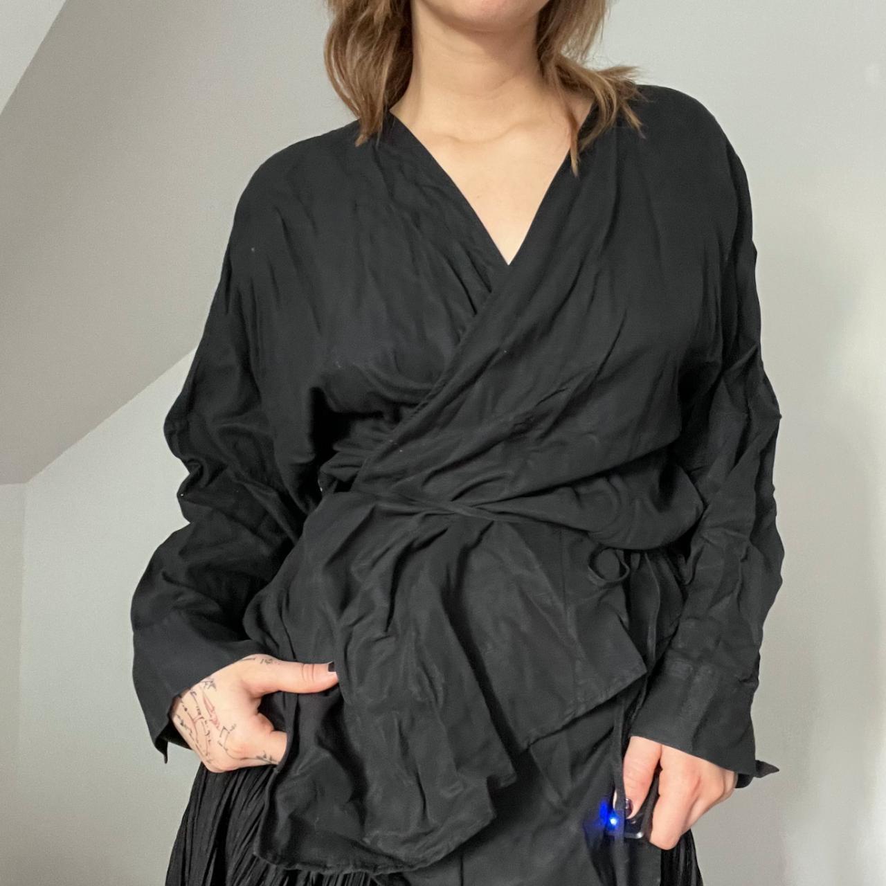 COS kimono-like black wrap around shirt. Very good... - Depop