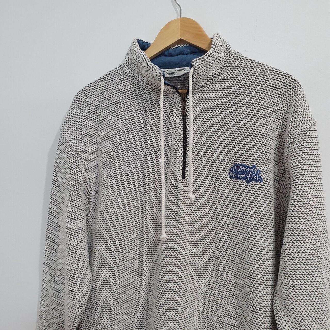 Weird Fish Quarter Zip Jumper Macaroni Knit Sweater... - Depop