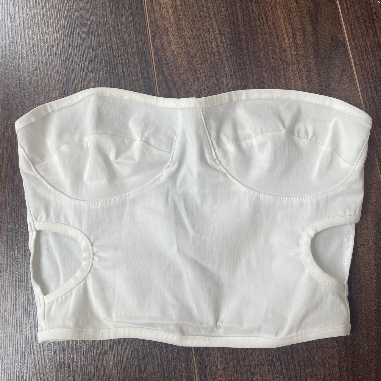 pretty little thing tube top with a zip at the back.... - Depop