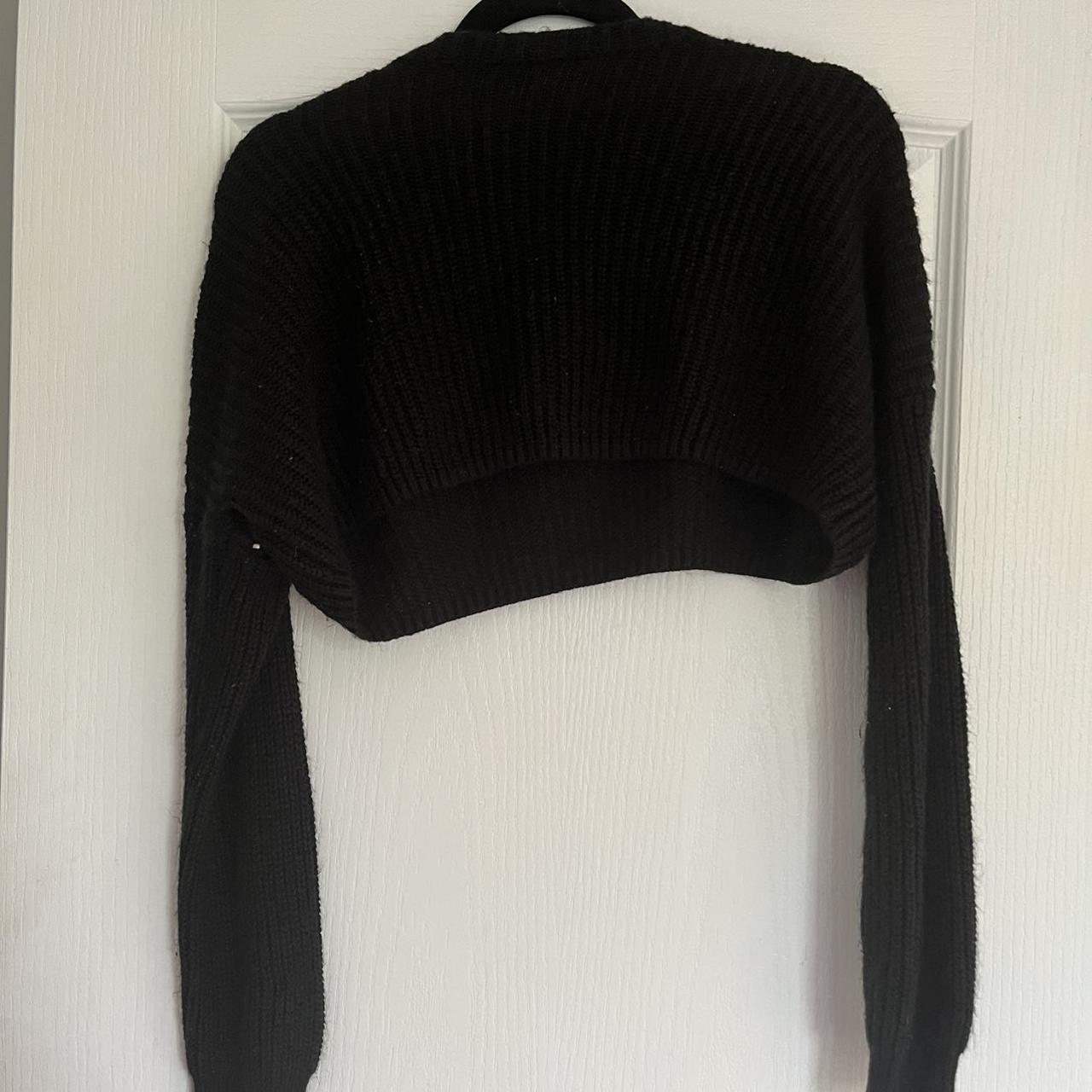Misguided black cropped jumper Size S/M Very light... - Depop