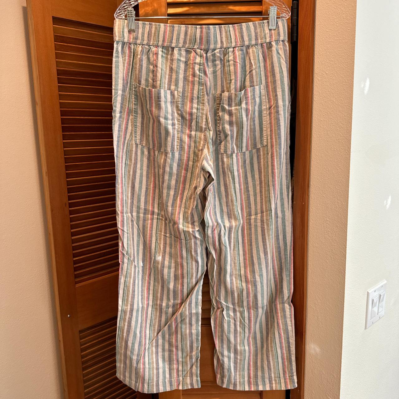 Toad & Co. striped hemp pants with elastic waist.... | Depop