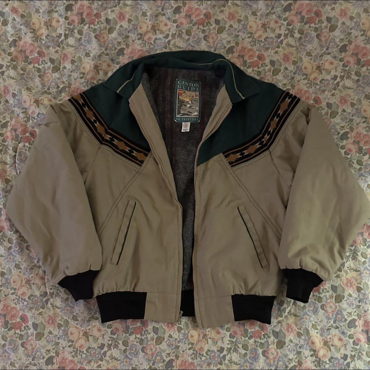 Vintage fleece lined puffer jacket made by Canyon... - Depop