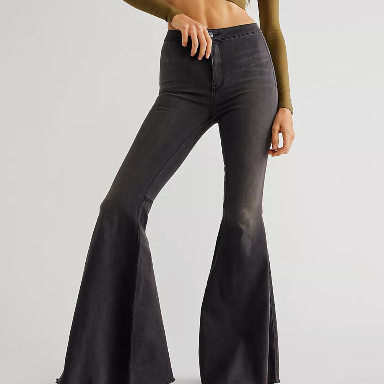 Free People Flare Cut grey jeans fits size 28-30 - Depop