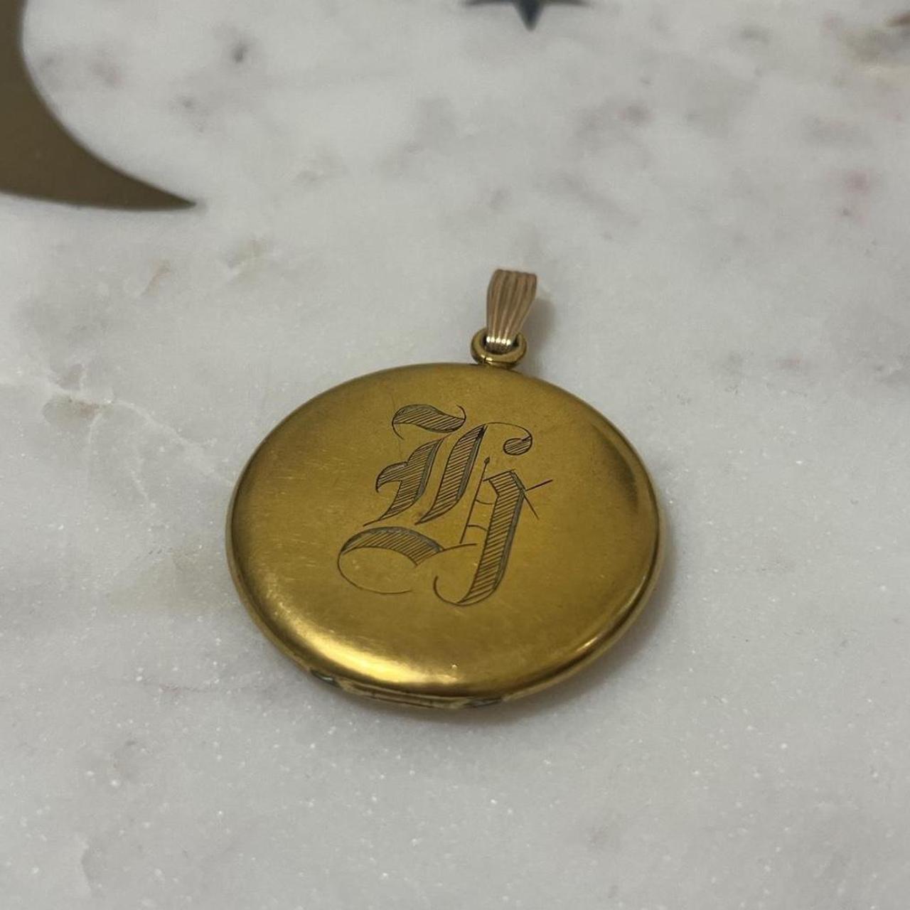 Antique “H" Locket. 💛 Large gold gilt or rolled... | Depop