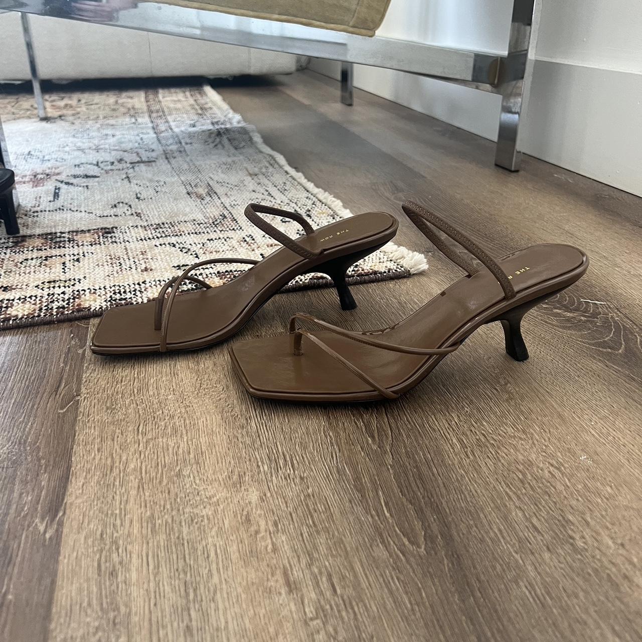 The Row Rai sandal kitten heel in brown. Used once... | Depop