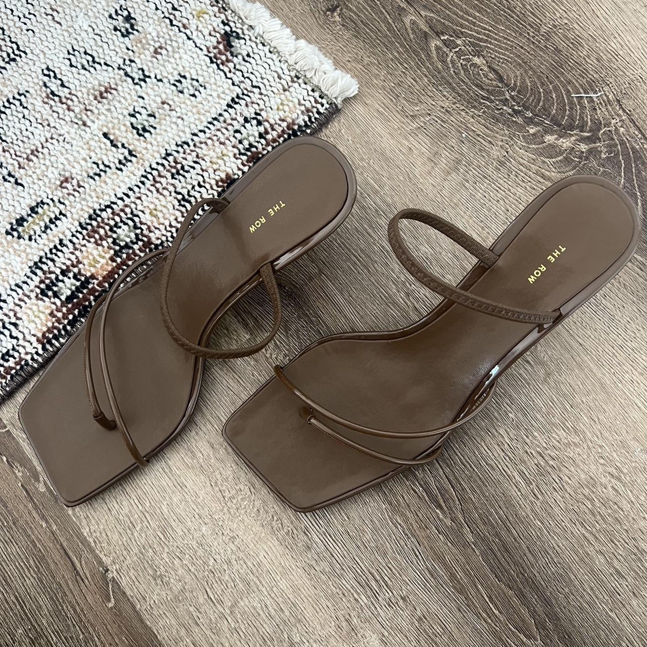 The Row Rai sandal kitten heel in brown. Used once... | Depop