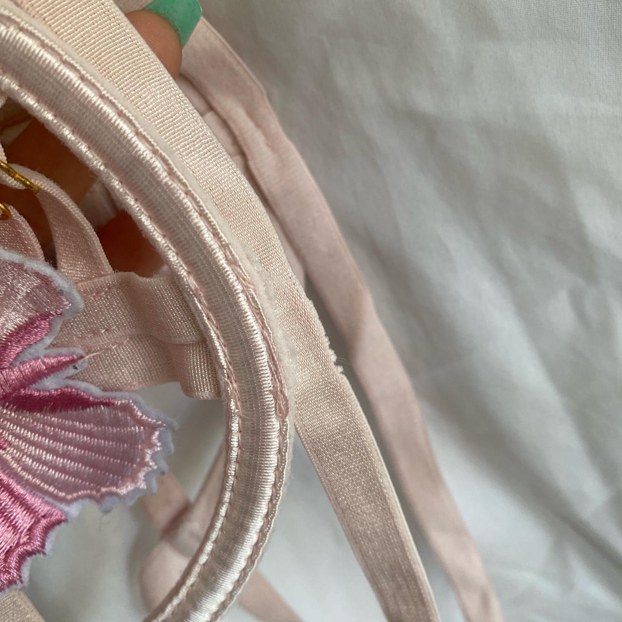Unique pink butterfly bra labeled size small can fit... - Depop
