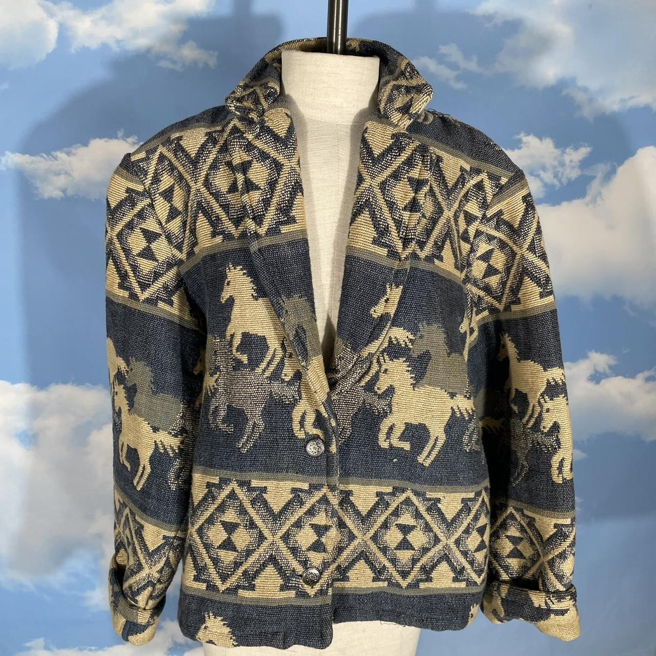 Killer horse print tapestry jacket, vintage from the... - Depop