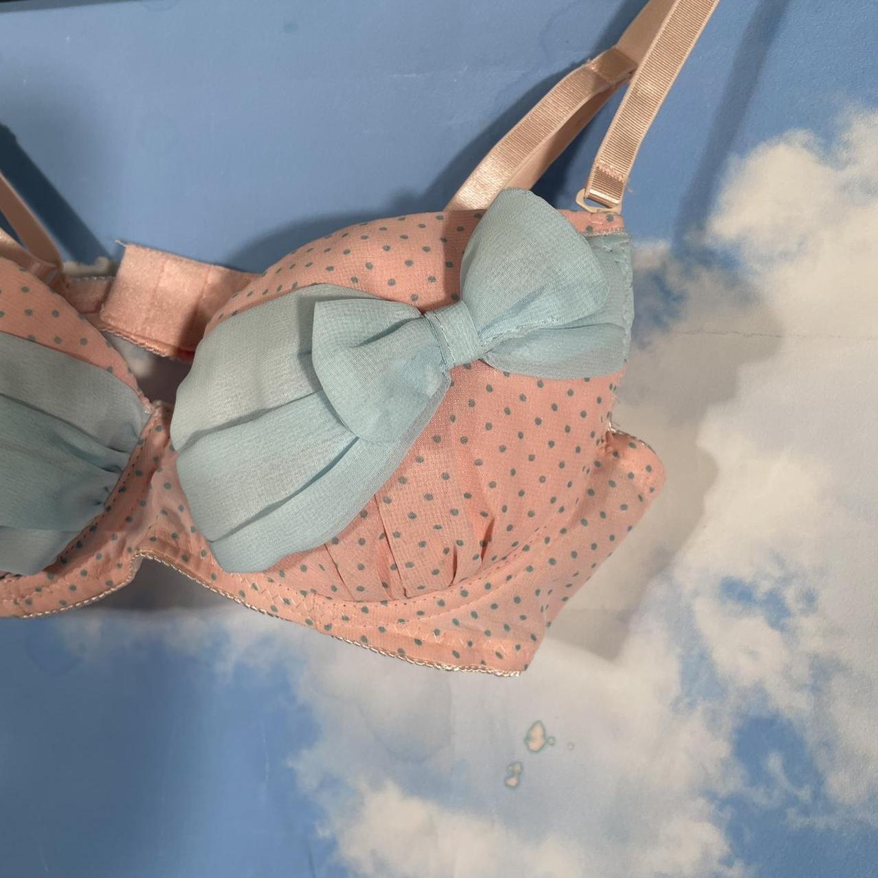 Women's Pink and Blue Bra | Depop