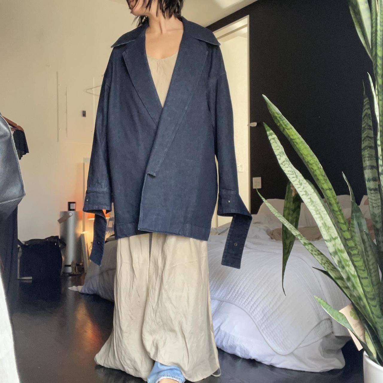 Heavyweight dark wash indigo coat made with high... | Depop