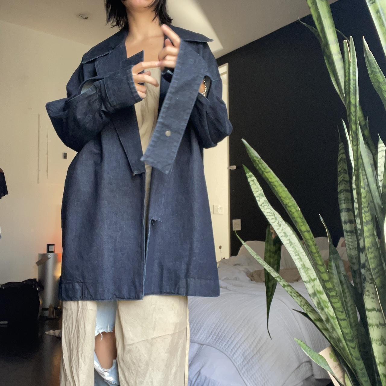 Heavyweight dark wash indigo coat made with high... | Depop