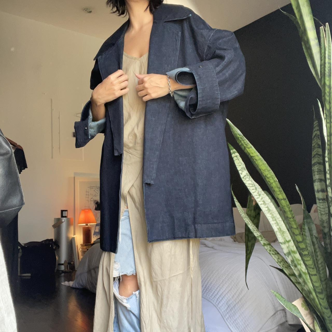 Heavyweight dark wash indigo coat made with high... | Depop