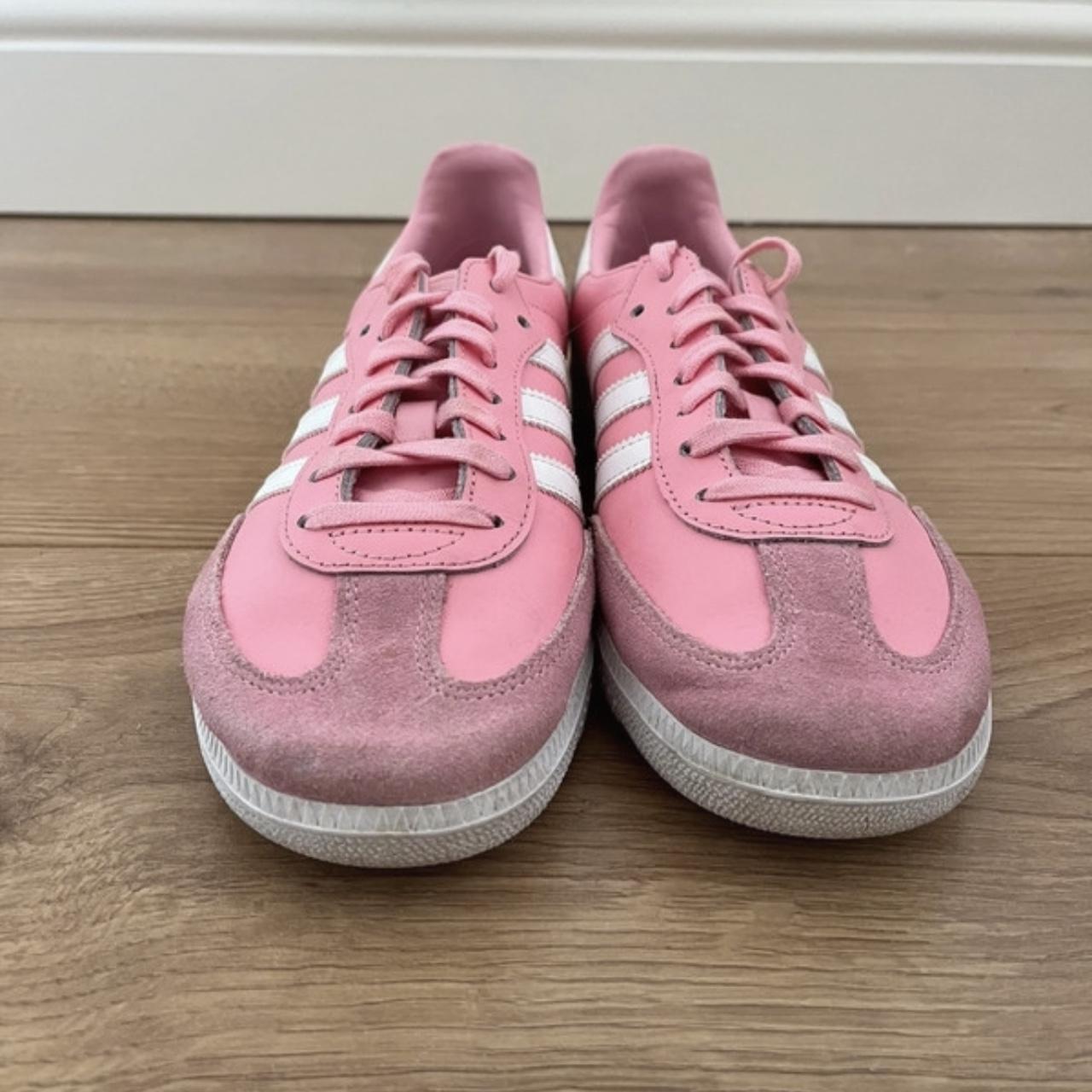 Pink Adidas Samba -Adidas sambas -good condition... - Depop