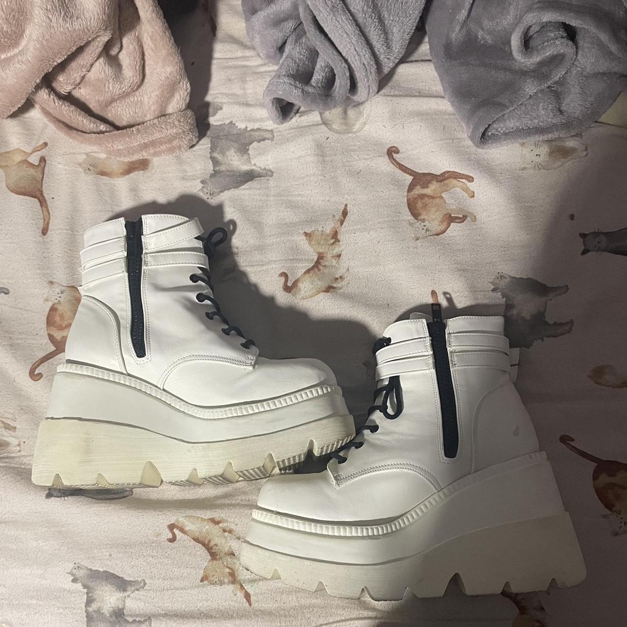 size 10 White demonia platform shaker - 25 worn... - Depop