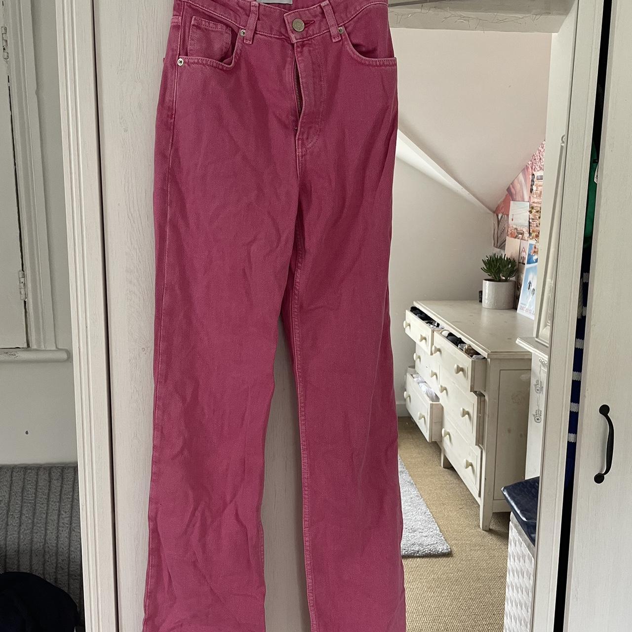 Zara pink jeans Worn once - Depop