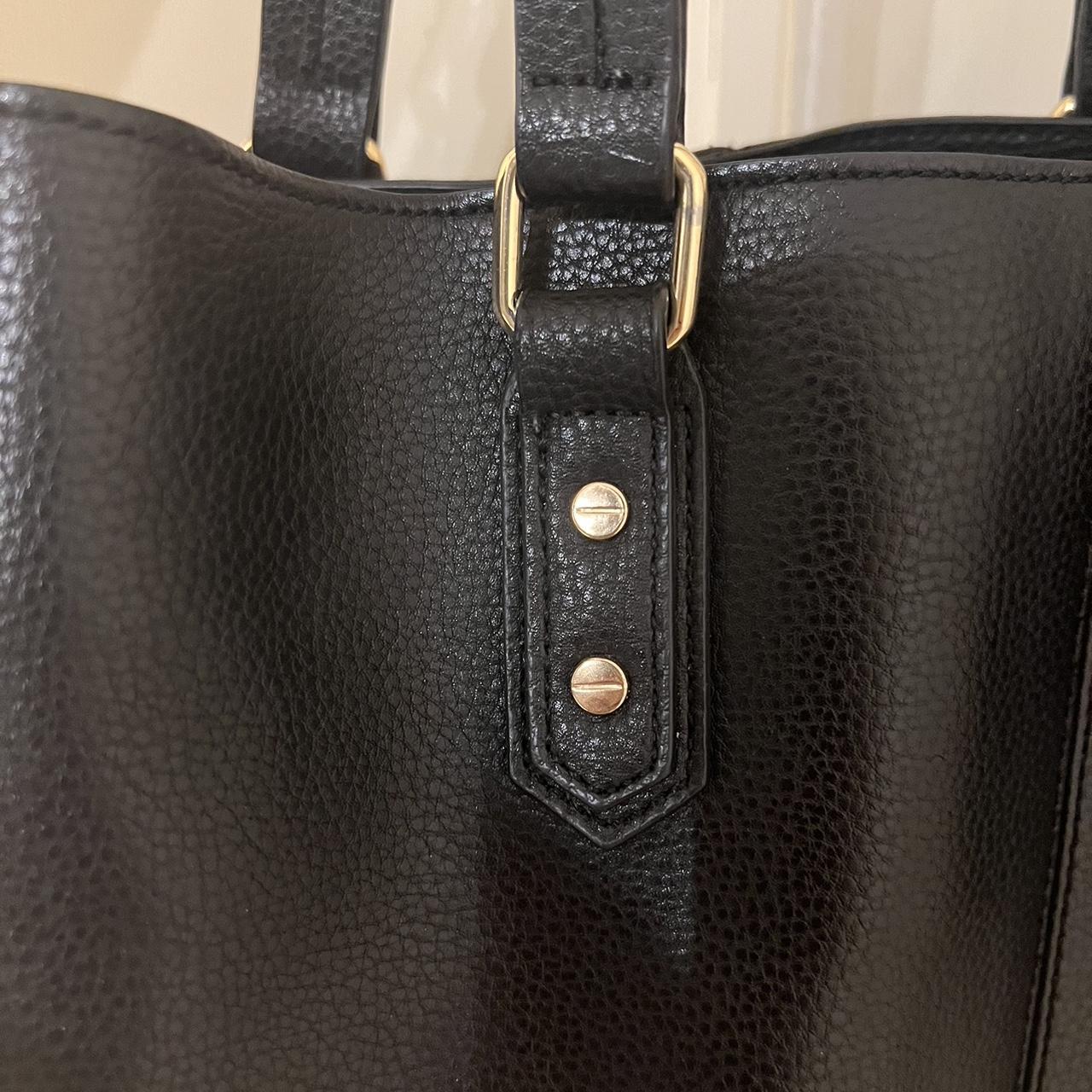 Black tote bag. Leather style/effect. Accessorize.... - Depop