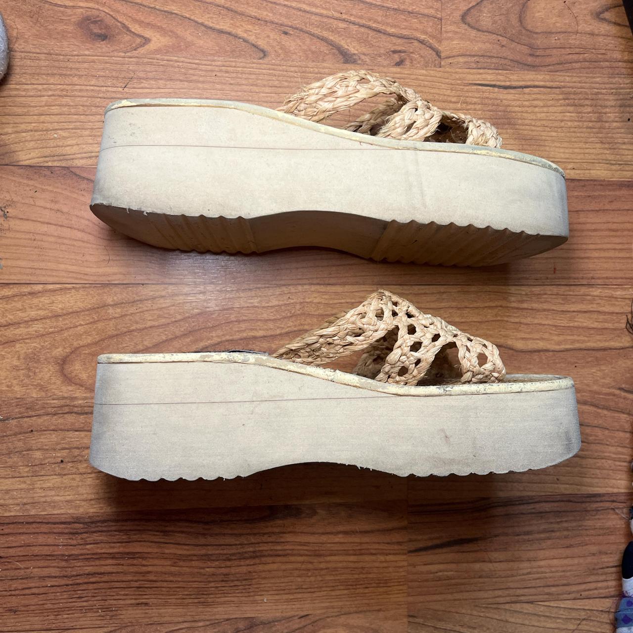 Vintage Tan Boho Platform Sandals size 6 great... - Depop