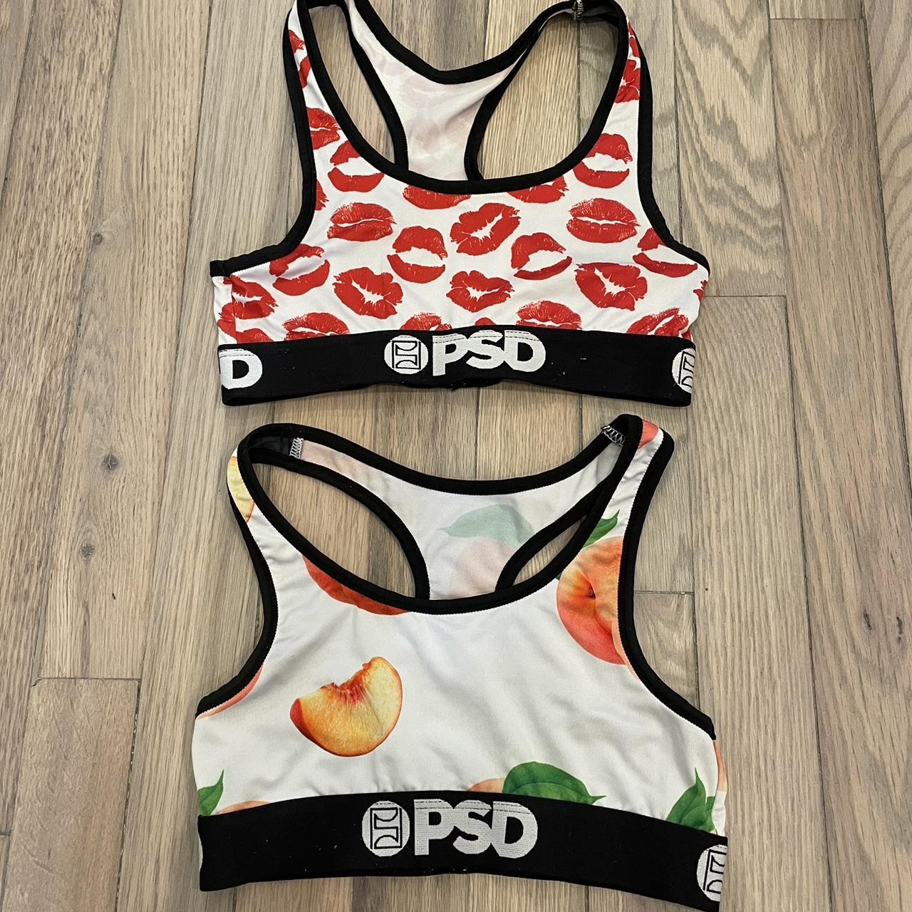 PSD Underwear Women's Red and White Bra | Depop