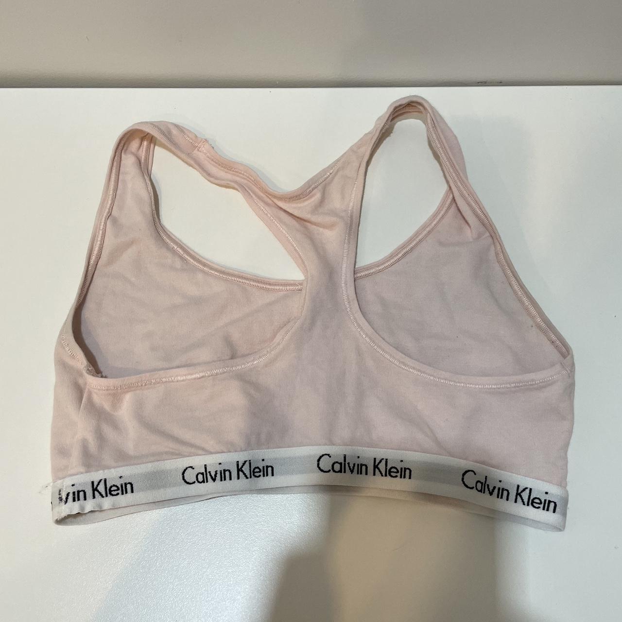 calvin klein light pink bralette size small great... - Depop