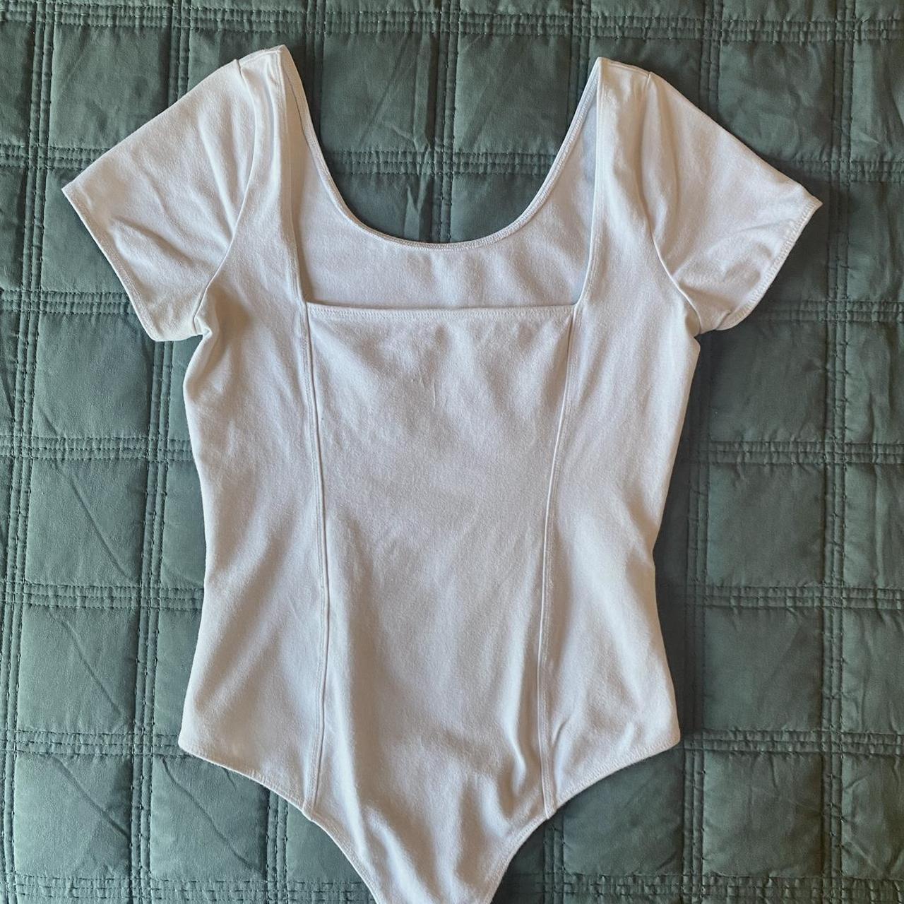 White UO square neck body body suit! In great... - Depop