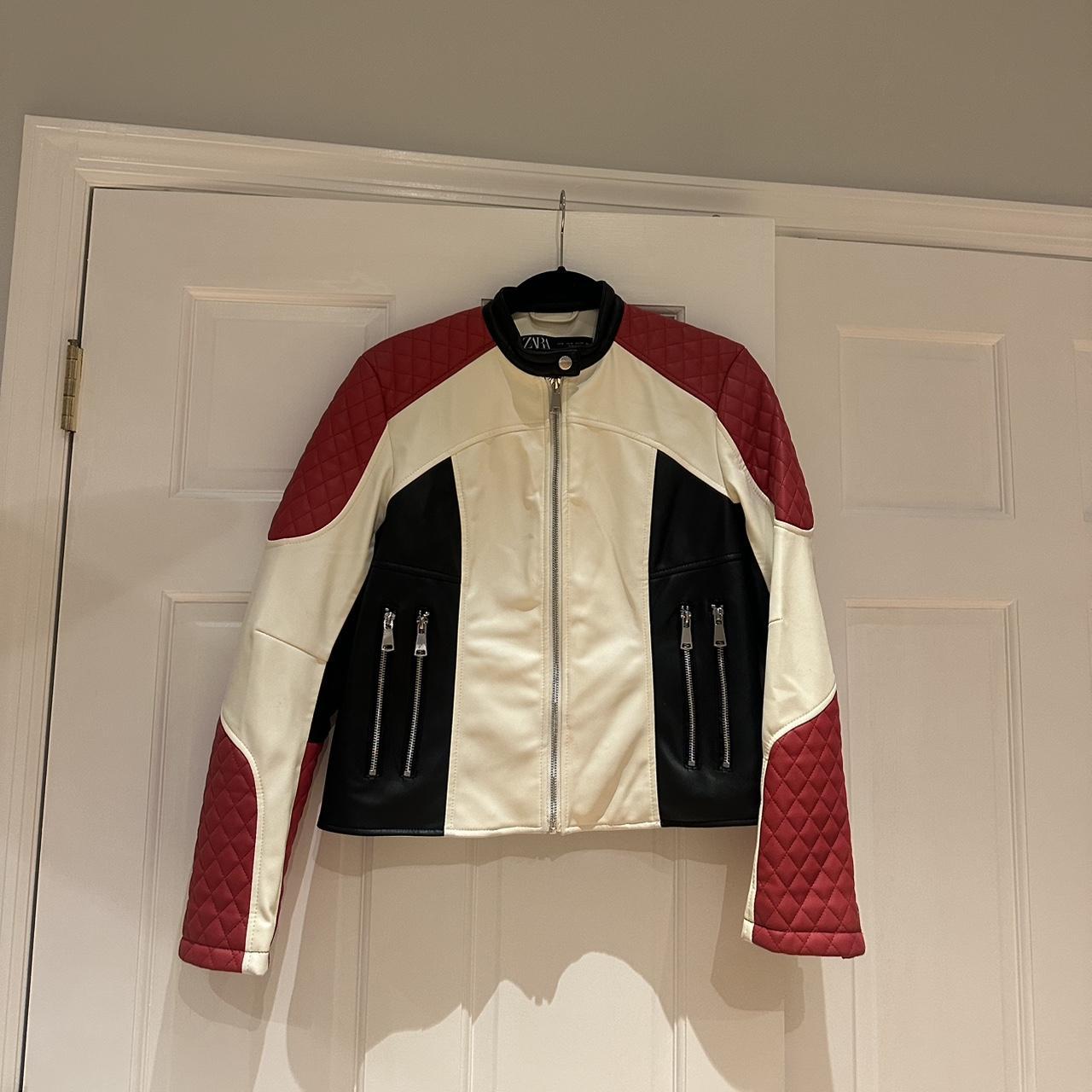 Zara racer moto leather jacket 🫶 Size:... - Depop