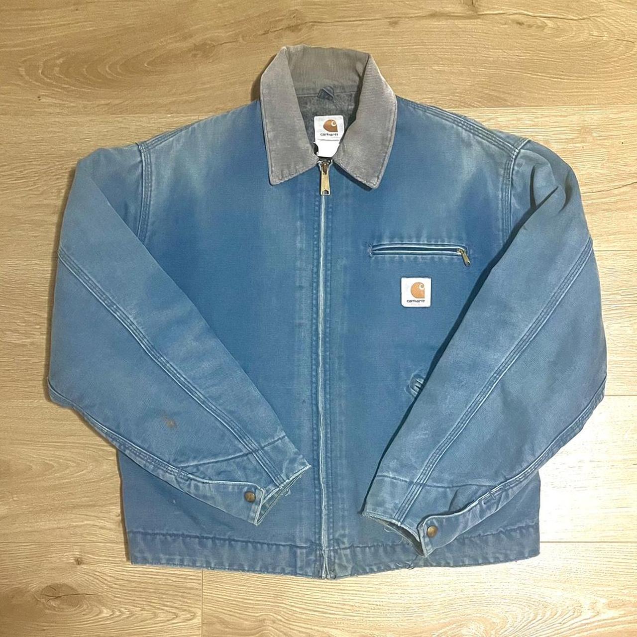 Carhartt Detroit Jacket Distressed blue - Depop
