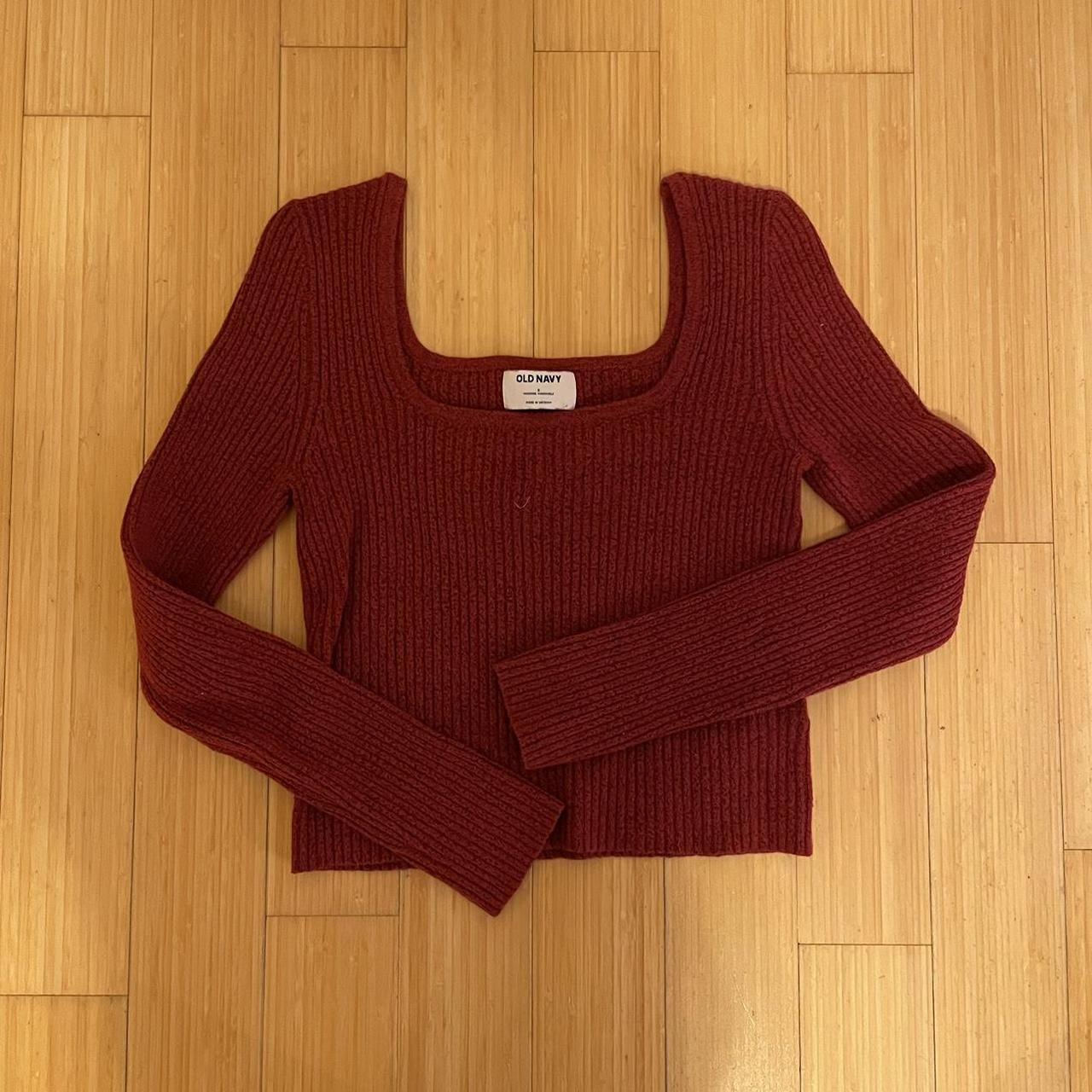Old Navy Red Square Neck Sweater Super flattering... - Depop