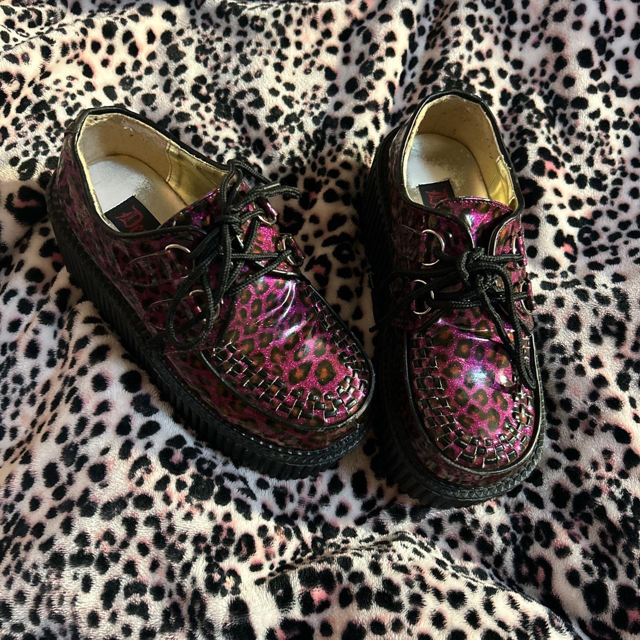 Repop! Demonia Creeper 208 Purple Leopard Platforms!... - Depop