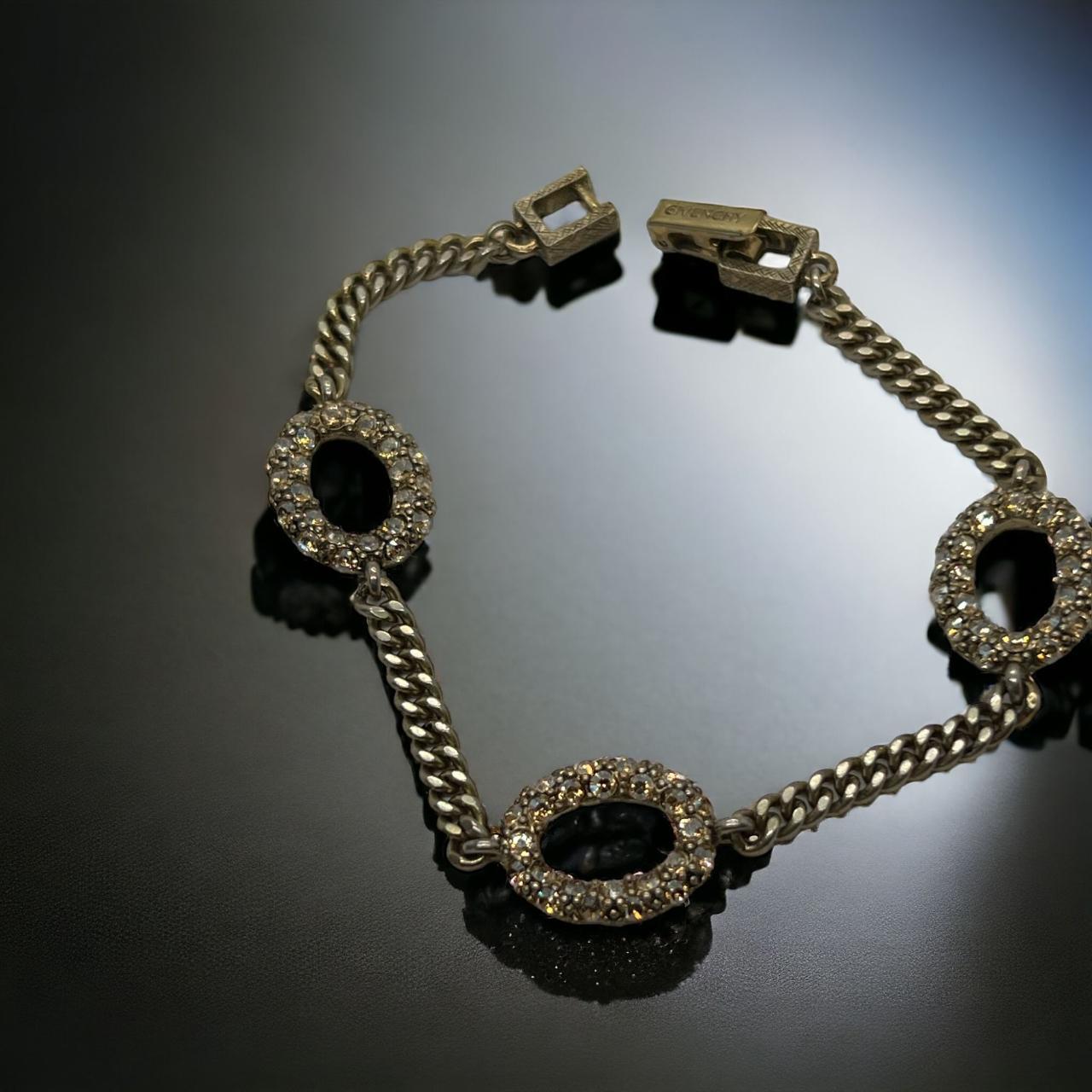 Vintage Givenchy Bracelet Gold Tone Pave CZ... - Depop