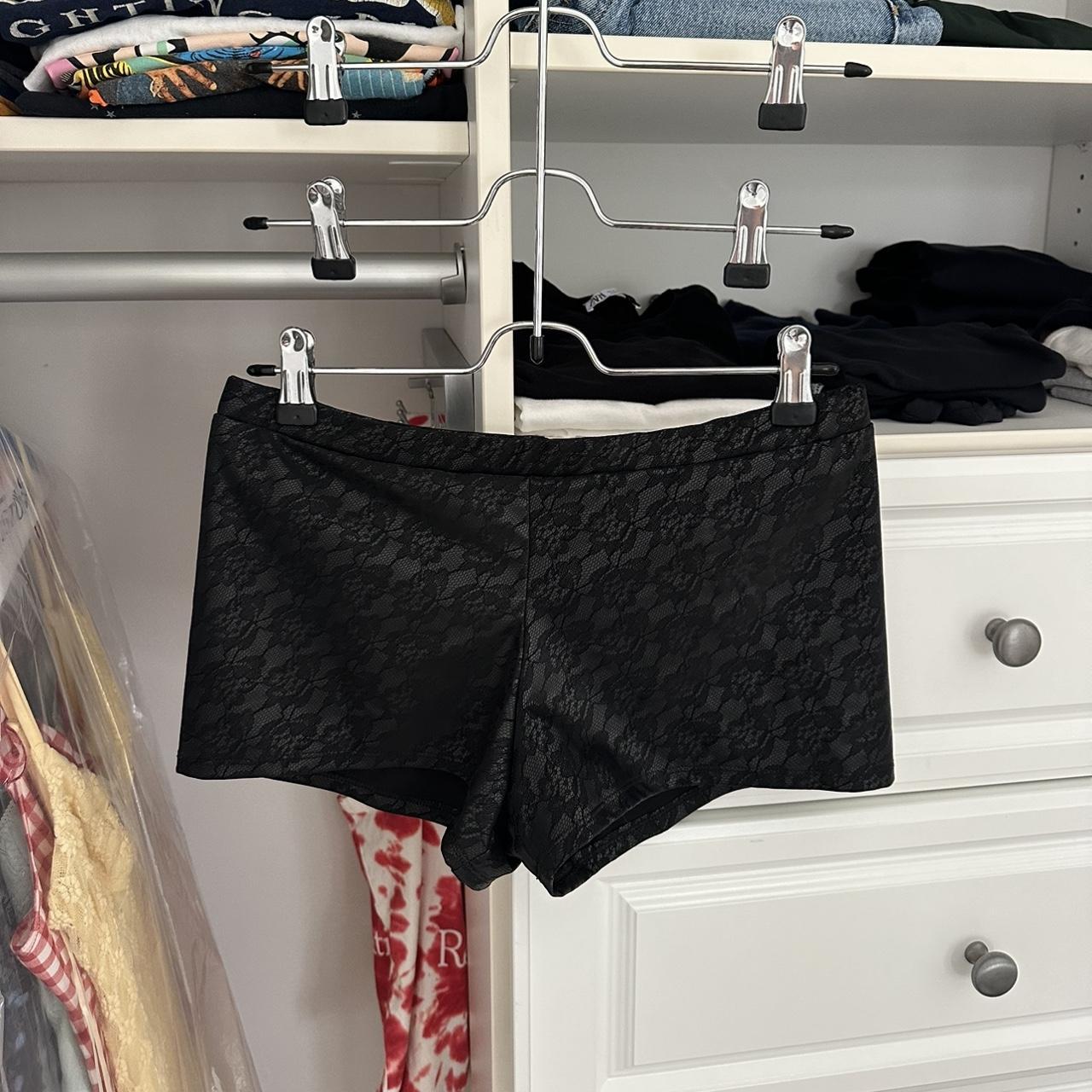 Cutest Black Floral mini shorts, Size L. In perfect... | Depop