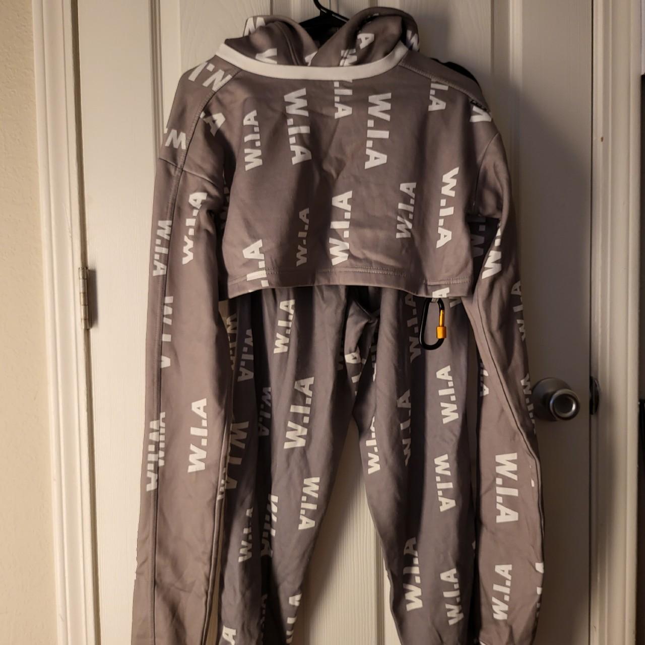 WIA Logo Sweatpants and Extra Long Sleeve Crop... - Depop