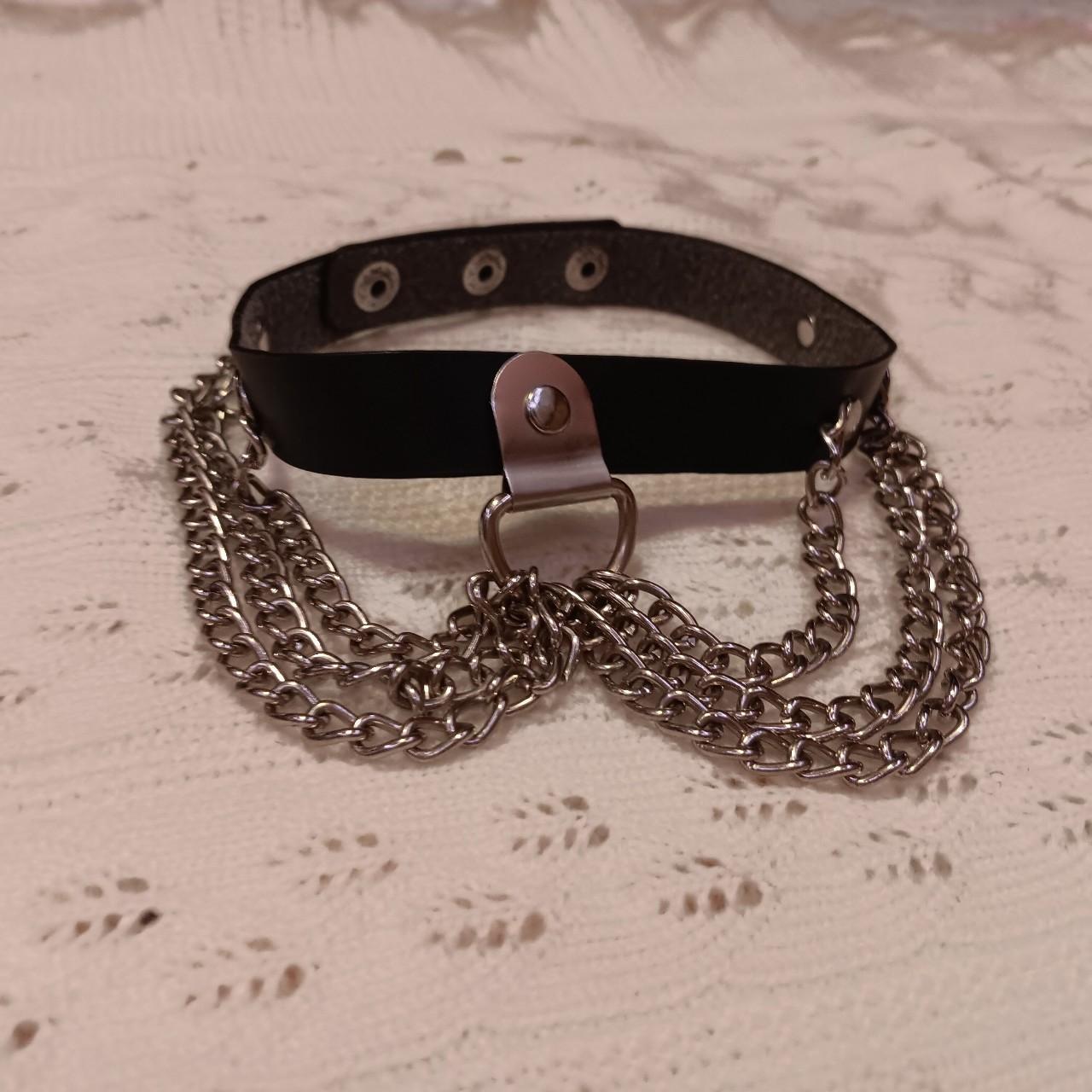 Edgy black chained choker.♡🖤♡ #goth #emo #scene... - Depop